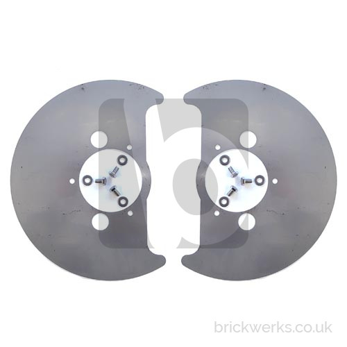 VW Brake Back Plates - T3 / Front / Late / Stainless / Set