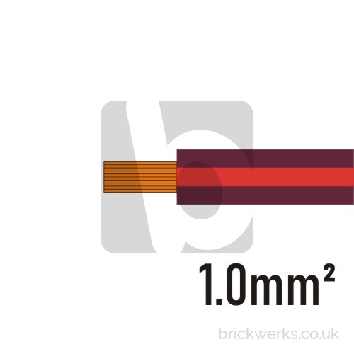 Electrical Cable - 1.0mm² | Brown / Red | Per M | VW T25, Type 25 ...