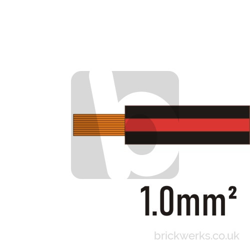 VW Electrical Cable - 1.0mm² | Black / Red | Per M